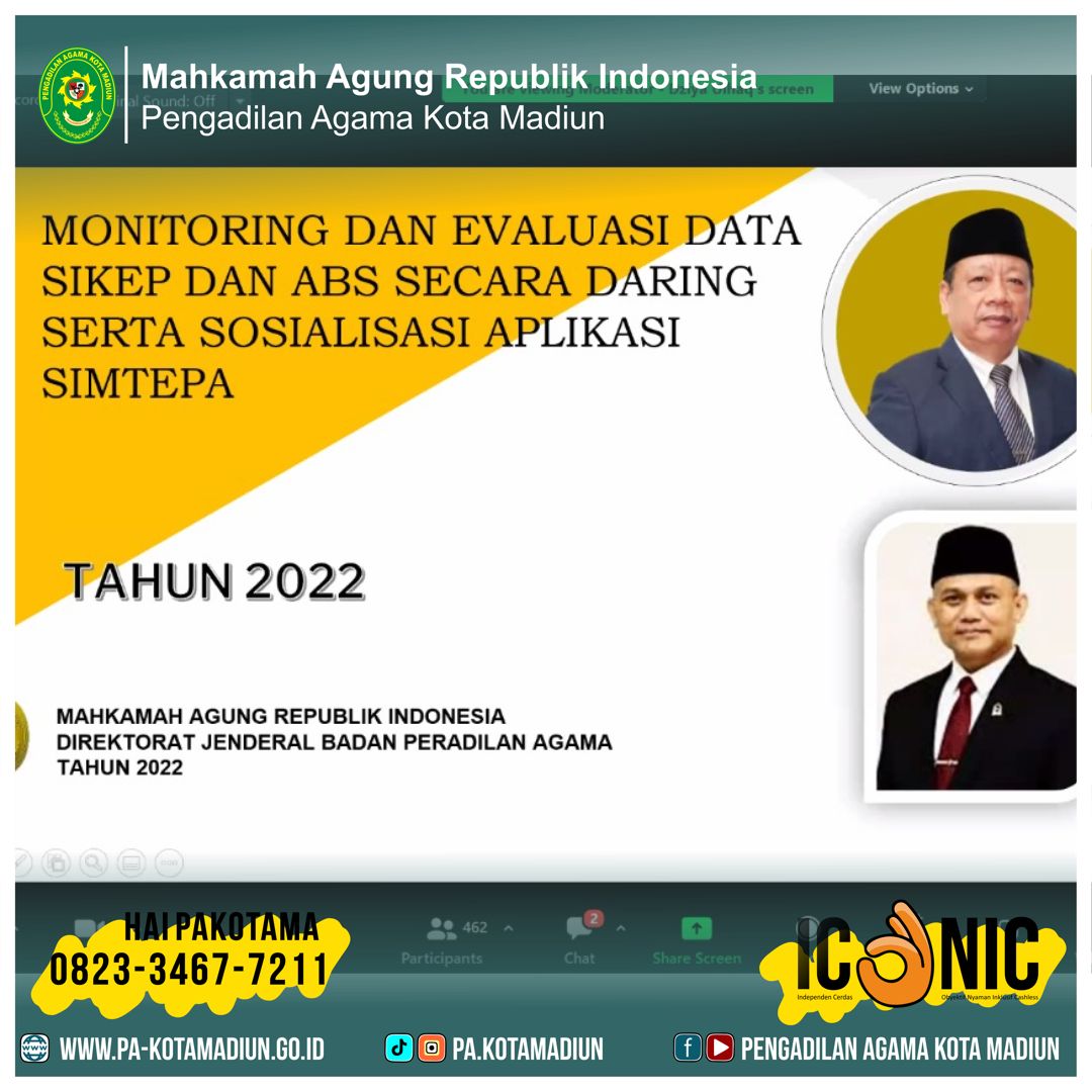 Kasubbag Kepegawaian PA Kota Madiun Ikuti Pembukaan Monev Data Sikep ...